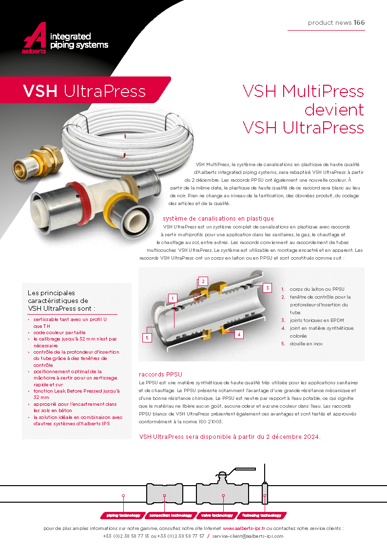 nouveau : VSH MultiPress devient VSH UltraPress - Aalberts IPS FR